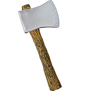 Skeleteen Realistic Hatchet Axe Toy - Wood Look Lumberjack Props Costume Accessories with Fake Tin Blade