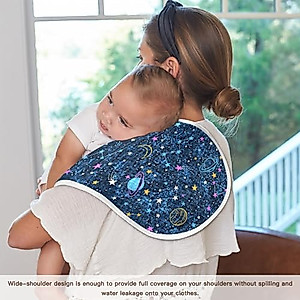 vvfelixl Muslin Burp Cloths Colorful Planets Comets Baby Washcloths for Baby Girl Boys 2 Pack Blue