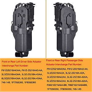 Power Door Lock Actuator Left and Right Side Compatible with Ford F150 F250 F350 Excursion Expedition Mustang Ranger, Lincoln, Mercury, Mazda Lock Actuator Replaces 6L3Z25218A43AA, 6L3Z25218A42AA