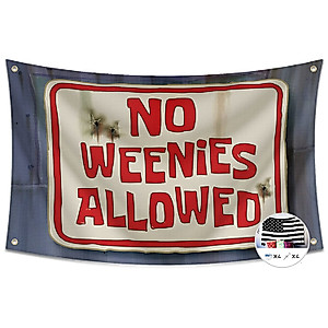Probsin No Weenies Allowed Flag Tries to Get into The Salty Spitoon 3x5 Feet Banner,Funny Poster UV Resistance Fading & Durable Man Cave Wall Flag for College Dorm Room Decor,Parties,Gift