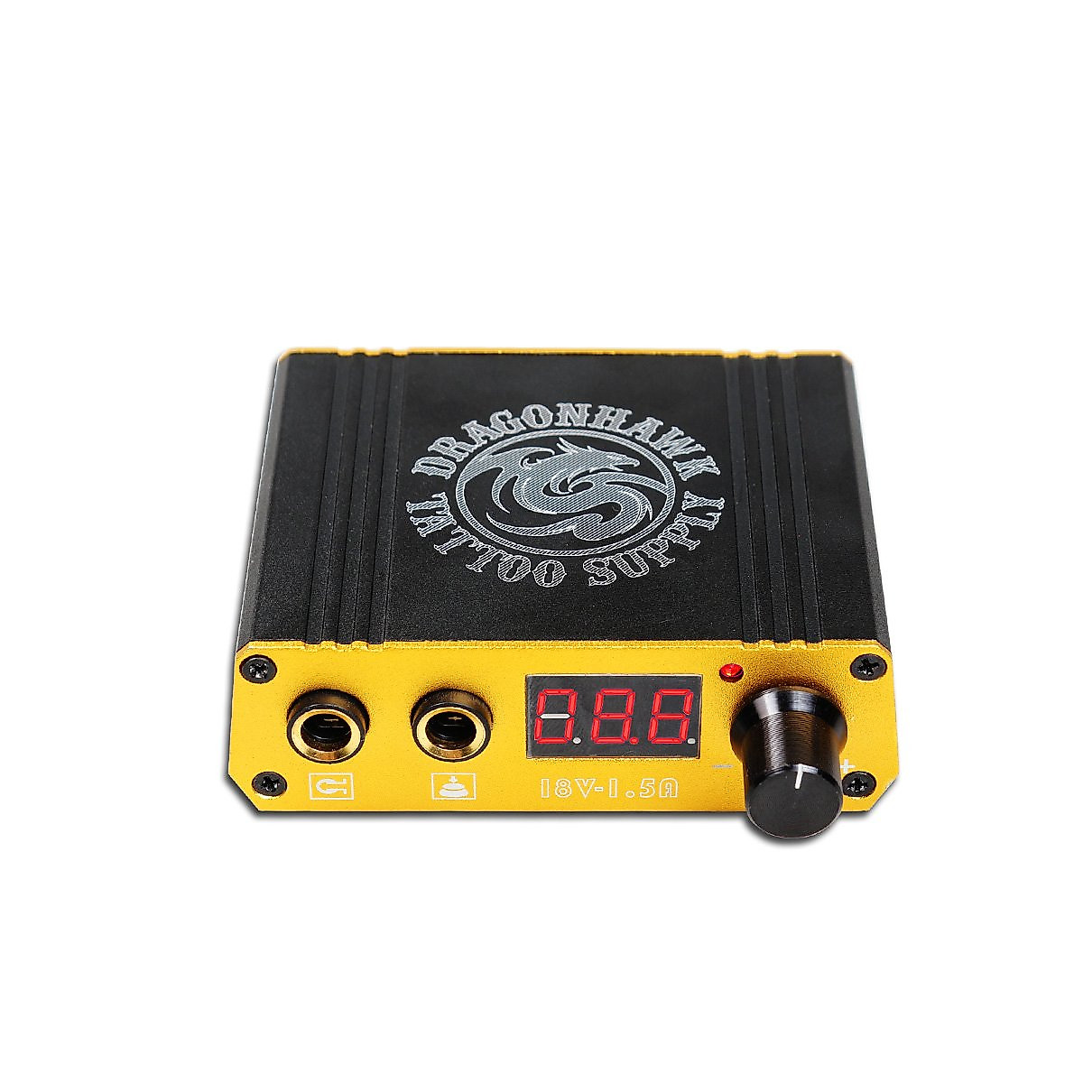 Dragonhawk Lcd Dual Tattoo Machine Gun Power Supply Foot Pedal Clip Cord P077 (Golden)