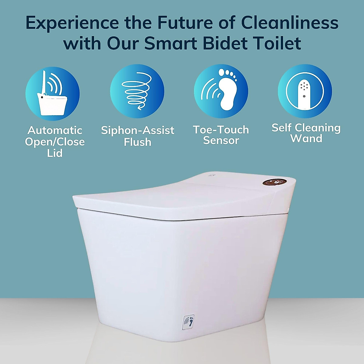 Trone Tahum Bidet Toilet Tankless Toilet with Heated Seat SyphonAssist Flush and Advanced Toe Touch Technology Smart Toilet for Bathroom