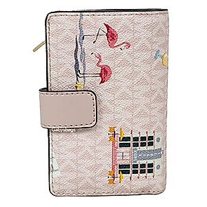 Michael Kors Jet Set Medium Compact Bifold Wallet Light Powder Blush Pink Miami