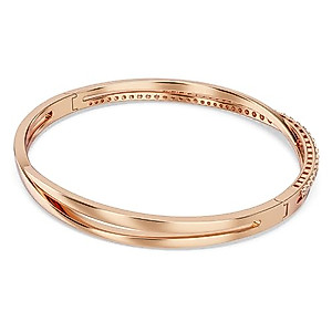 SWAROVSKI Hyperbola Bangle Bracelet with Clear Crystals on a Rhodium Finished Setting, Size One