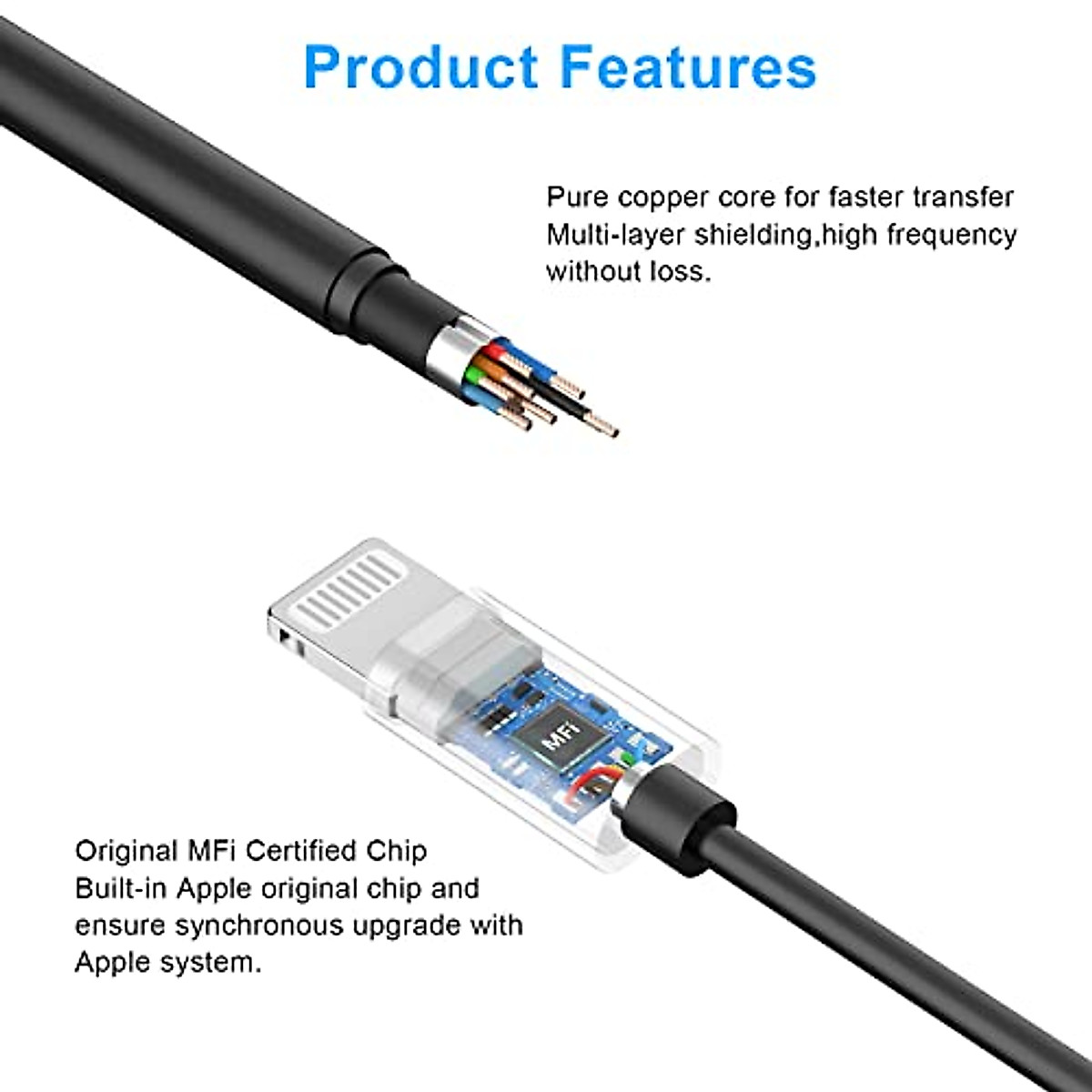 [Apple MFi Certified] Lightning to 30 Pin Adapter for iPhone, 8-Pin to 30 Pin Adapter with 3.5mm AUX Audio Cable Support Charging Docking Station, for iPhone 6s/6/6 Plus/SE/5s/5c/5/iPad/iPod (Black)