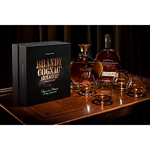 Small 8 oz Brandy, Cognac and Armagnac Tasting Glasses | Set of 4 | Professional Balloon Shaped Snifters for Nosing and Sipping Neat Liquor and Spirits | Crystal Stemless Gift Sniffers