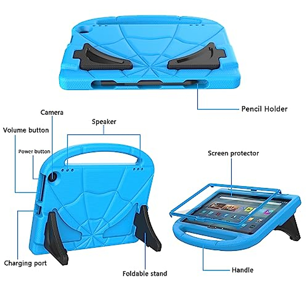 Amazon Fire Max 11 Tablet Case for Kids (13th Generation, 2023 Release), Patamiyar Lightweight Shockproof Kids Case with Handle Stand for Kindle Fire Max 11 Tablet - Blue