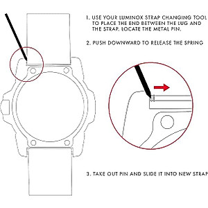 Luminox - Genuine Watch Band FPX.3050.23B.K - Strap Replacement 23mm Black Carbon Watch Strap - Men's Watch Bands for Navy SEALs Series 3050 3080