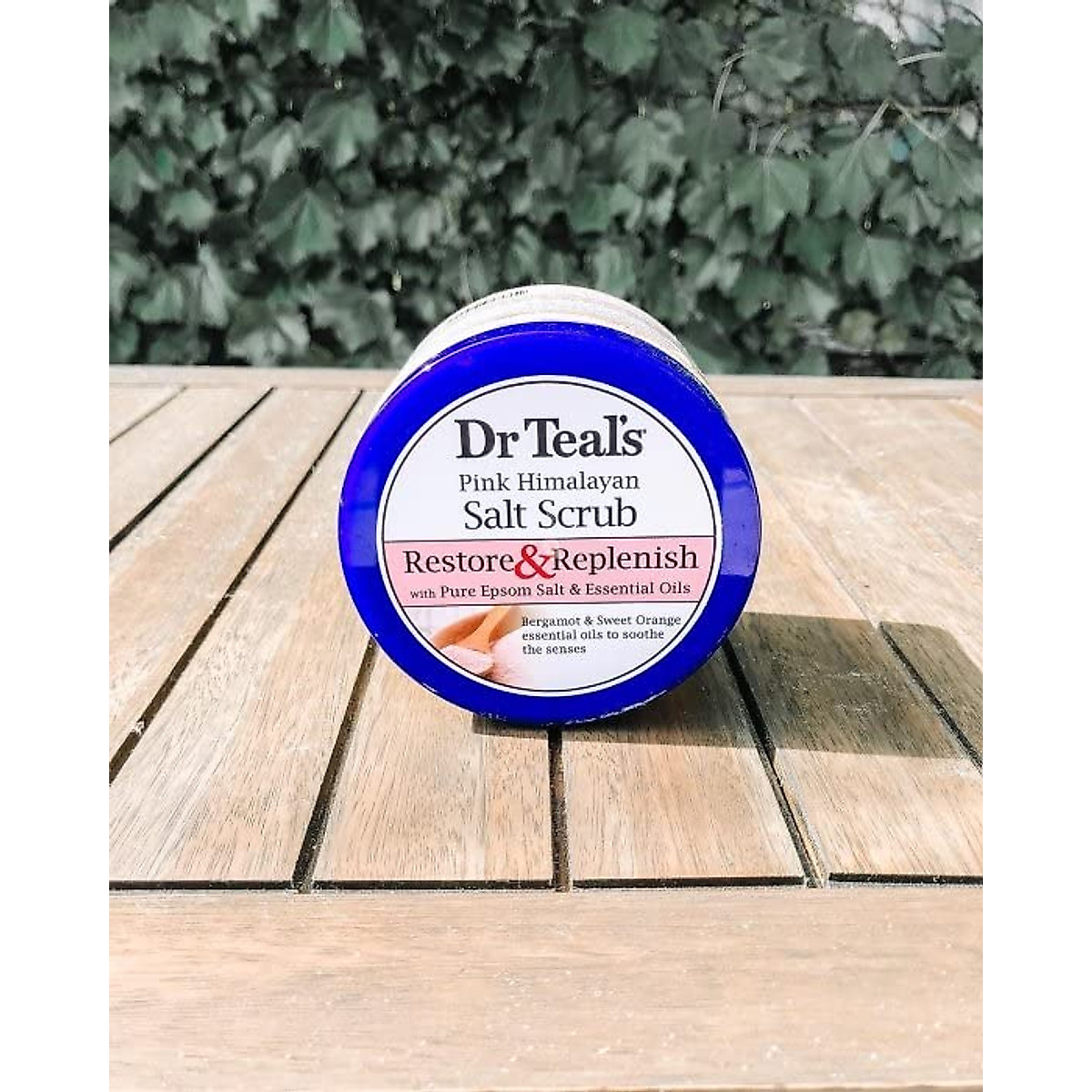 Dr Teal's Body Scrub with Pure Epsom Salt, Restore & Replenish with Pink Himalayan Salt, 16 oz