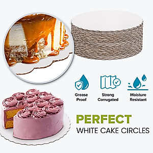 Fit Meal Prep [20 Pack] 8 Inch Cake White Cardboard Disposable Cake Bottoms Pizza Circles Round Base Stand for Desserts and Pastries Grease Proof and Moisture Resistant, Christmas, Birthday, Wedding