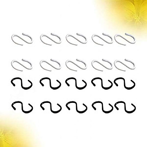 EXCEART 20 Pcs Mini S Hooks Metal Wire Hook Connectors Miniature Doll House Hanger for DIY Crafts Jewelry Hanging Supplies Black White
