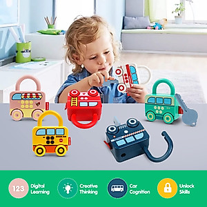 TENGTUNG Preschool Learning Activities Lock and Key Toy, Montessori Counting and Matching Toy for Toddler Learning Educational Preschool Toy Keys for Kids 1 2 3 4 Years Old