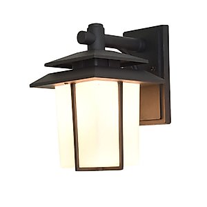Quality wall lamps LED Outdoor Wall Light, Black with Transparent Water Glass, Photocell Sensor, 580 Lumens, Dusk to Dawn Light Sensor, Anti-Rust, Garden, Courtyard, Home, Decorative Lights, Residenti
