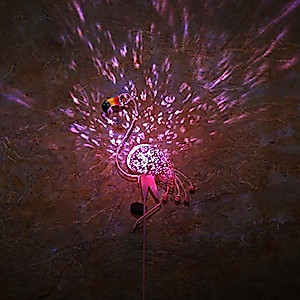 Easybuy 42.5" Garden Solar Light Flamingo Outdoor Crackle Glass Decorative Lights Path Landscape Waterproof Decor Outside Backyard Yard Patio Lights Outdoor Yard Decorations Flamingo Gifts