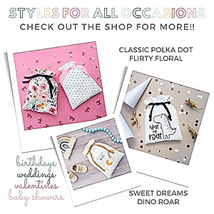 Gather & Knot Drawstring Gift Bags | 16" Medium | Happy Birthday | Premium Canvas | Reusable Fabric Wrap for Kids, Adults | Gender Neutral | Mix & Match Set