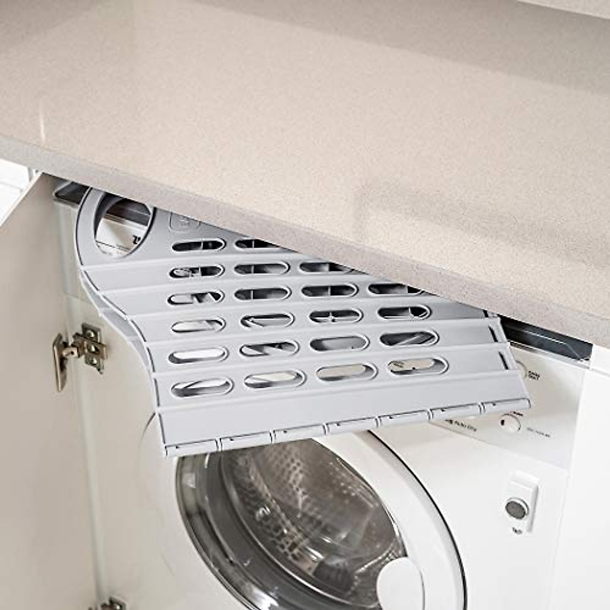 Addis Fold Flat Easy Store Laundry Basket Hamper, Grey & Mint, 35 Litre