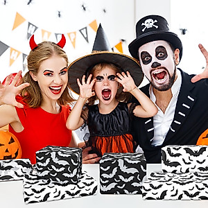 Whaline WH9796 Gift Wrap Tissue Halloween Bat Pattern 60 Sheets Black and White Tissue Paper for DIY Craft, Party Decorations Wrapping, 13.8 x 19.7 Inch