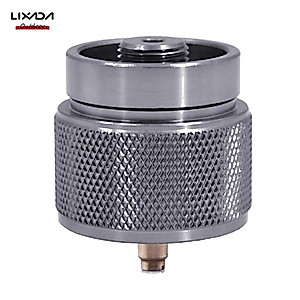 Lixada Camping Stove Adapter 1LB Propane Small Tank Input EN417 Lindal Valve Output/Propane Gas Tank Conversion Head Backpacking Stove Convert Connector, Silver