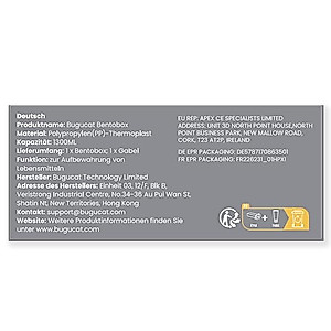 Bugucat Bento Box, Lunch Box with 4 Compartments and Cutlery, Reusable Bento Lunch Box for Adults, Food Storage Containers for School Work and Travel BPA-Free, Microwave-& Dishwasher-safe