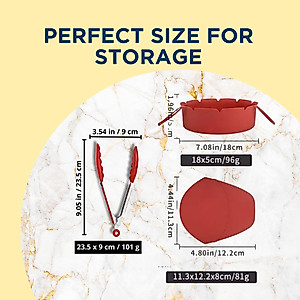 Air Fryer Silicone Liners Round Reusable Air Fryer Silicone Accessories Set 2 Mitts and Tongs Air Fryer Silicone Basket Multipurpose Air Fryer Accessory mat