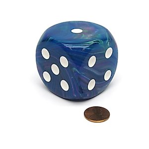 Waterlily Festive Die with White Pips D6 50mm (1.97in) Pack of 1 Chessex