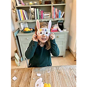 Talking Tables Easter Mask Making Craft Kit for Kids - Pack of 6 | Children Art Supplies, Fun Activities, Decorate for an Egg Hunt, Parade, Creative Gift (TSBUNNY-Masks)