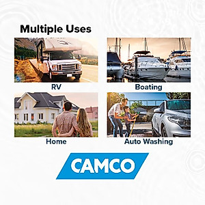 Camco 90-Degree Hose Elbow For RVs — Solid Brass Construction— Certified Lead-Free — Features Convenient Easy Grip Connector — For RV Water Hoses, Residential Outdoor Faucets, & More — 2-Pack (22507)