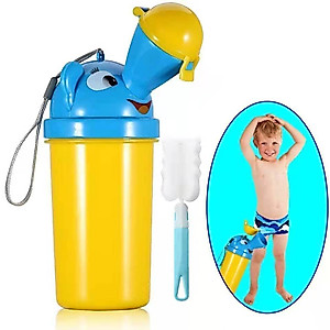 [500ML] Portable Baby Child Kids Travel Potty with Clean Brush,Hygienic Leak Proof Urinal Emergency Toilet for Camping,Car Travel,Outside,Park.Kid Toddler Pee Training Cup,Pee Bottle for Kids,Boy