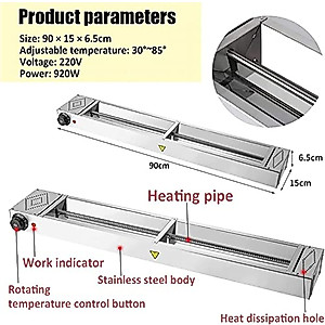 FUNNYBSG Food Heat Lamp Food Warmer, Square Hanging Food Warming Lamp, Electric Food Warmer for Parties Buffets, Strip Catering Infrared Heating Lamp for Keep Food Warm