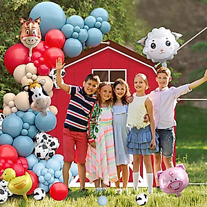 Farm Animals Party Decoration Set Farmhouse Backdrop Cow Balloon Garland Arch Kit Farm Theme Balloons Photo Booth Farm Photography Background Party Decor for Birthday Kids Baby Shower Party Supplies