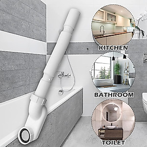 Bathtub Shower Drain Pipe,Flexible Freestanding Tub Drain Kit,Easy Install Low Profile Flat P Trap for Bathtub,Sealing Leakproof Shower Pan Drain for Kitchen,Bathroom,Bedroom