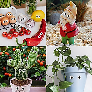 SNAIL GARDEN 1200Pcs Black Wiggle Googly Eyes with Self-Adhesive, 1000Pcs Round Plastic Wiggle Stickers Eyes & 200Pcs Oval Sticker Eyes for Crafts, DIY Projects, Halloween, Christmas DIY Decorations