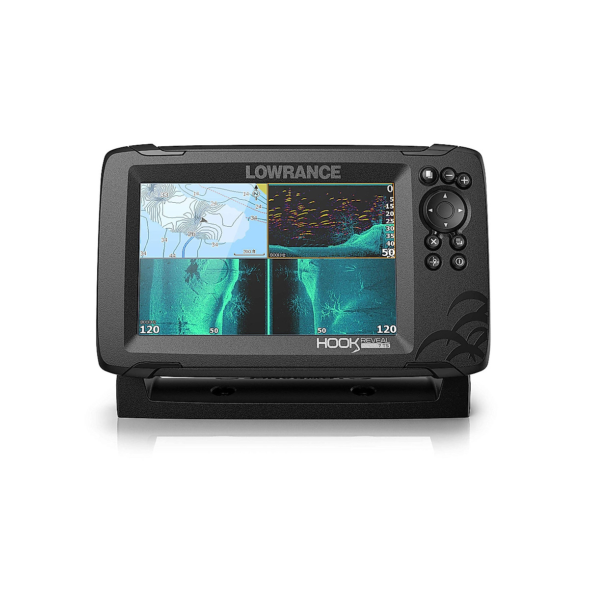Lowrance HOOK Reveal 7x TripleShot - 7-inch Fish Finder with TripleShot Transducer, GPS Plotter (Renewed)