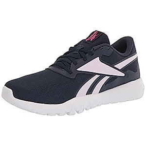 Reebok Women's Flexagon Energy 3.0 Cross Trainer, Vector Navy/Quartz Glow/Atomic Pink, 7.5