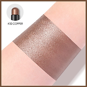 FOCALLURE Shimmer and Matte Cream Eyeshadow Stick,Smooth Brilliant Eye Brightener Pencil for Women,Long Lasting Waterproof Eye Shadow and Liners Makeup,COPPER