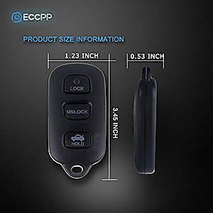 ECCPP Replacement fit for Keyless Entry Remote Key Fob for TOYOTA Sienna Solara Camry Corolla Matrix/Pontiac Vibe GQ43VT14T (Pack of 2)