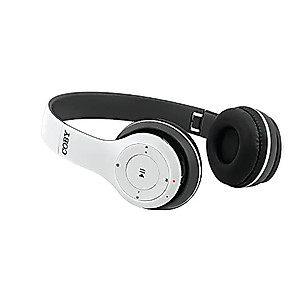 Coby Bluetooth Headphones | Wireless Headphones with Built-in Mic, Hands-Free Calling | Over The Ear Foldable Bluetooth Headset for Easy Storage | Up to 5 Hours of Playtime | Supports AUX in (White)