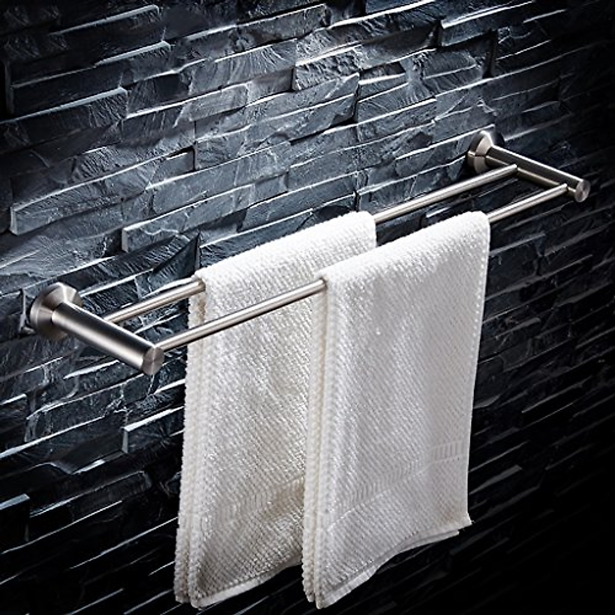 OMOONS Bathroom Towel Bar Double,Towel Rack,Bathroom Shelf/40Cm
