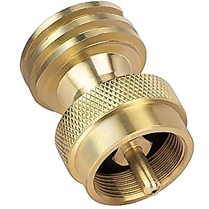 GASPRO 1lb Propane Tank Adapter, 20lb to 1lb Converter, Hook Up Small Propane Tanks When 20lb Ran Out, Solid Brass