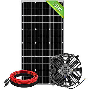 ECO-WORTHY 800CFM Solar Fan Kit, 12in 80W DC Fan Powered by 100W Solar Panel for Greenhouse, Chicken Coop, Attic, Shed, Barn - DELIVERY IN 2 OR 3 PARCELS