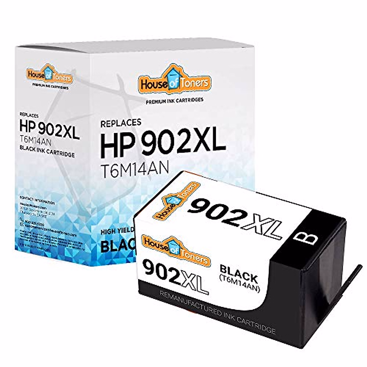 Houseoftoners Remanufactured Ink Cartridge Replacement for HP 902XL 902 XL for HP Officejet Pro 6954 6958 6960 6962 6968 6975 6978 W/Updated Chips (1 Black)