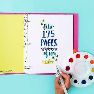 AVERY + Amy Tangerine Designer Collection Binder, 1"Round Rings, 175-Sheet Capacity, Hatch mark Hearts (28320)