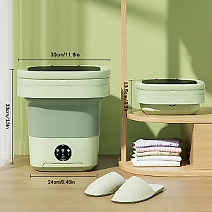 Updated Model Portable Washing Machine Mini Foldable Washer Machine 10L Large Capacity, with Drainage Basket,for Baby Clothes,Underwear or Small Items,for Apartment Camping RV or Travel