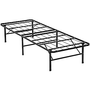 Twin Bed Mattress Foundation Box Spring Replacement Heavy Duty Steel Slat Easy Assembly Noise-Free Twin Bed Frame Metal Platform Bed Frame，Black