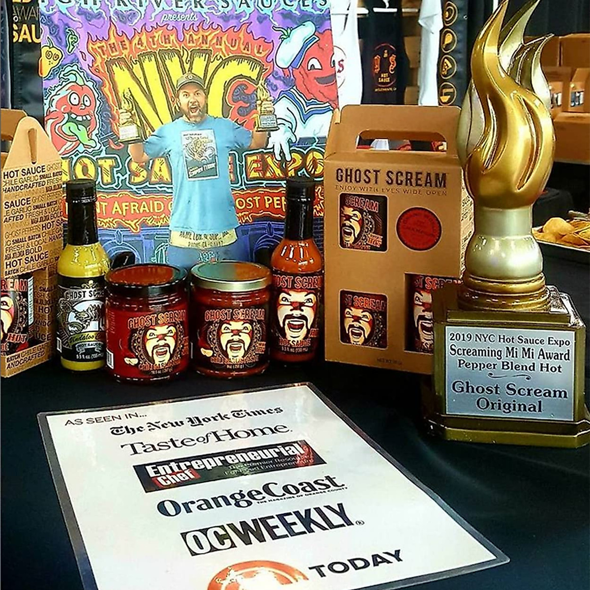 Ghost Scream Hot Sauce - “Chili Garlic Paste” (Asian Style Sambal) - Award Winning Recipe (from a World-Renowned Chef) with Fresh Ghost Chili Peppers, Fiery Red Jalapenos & Fresh Garlic. (9 Oz.)