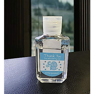 Set of 120 Baby Shower Favor Labels Mini Bottle Labels Hand Sanitizer Labels-Thank You Stickers for Baby Shower Favors(Blue)