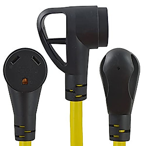 Conntek 15200 15 Amp to 30 Amp RV Pigtail Adapter with LED Power Indicator and Ergo Grip