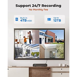 REOLINK 16CH 5MP Home Security Camera System, 8pcs Wired 5MP Outdoor PoE IP Cameras with Person Vehicle Detection, 4K 16CH NVR with 4TB HDD for 24-7 Recording, RLK16-410B8-5MP