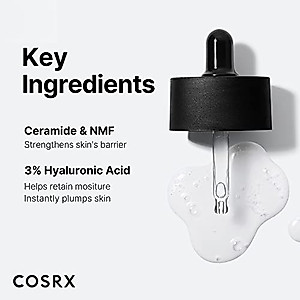 COSRX Pure Sodium Hyaluronic Acid 3% Serum, Hydration & Moisture Boosting Facial Serum for Fine Lines & Wrinkles, Plump & Repair Dry Skin, 0.67 fl.oz/20 ml, Not Tested on Animals, No Artificial Fragrance, Korean Skincare