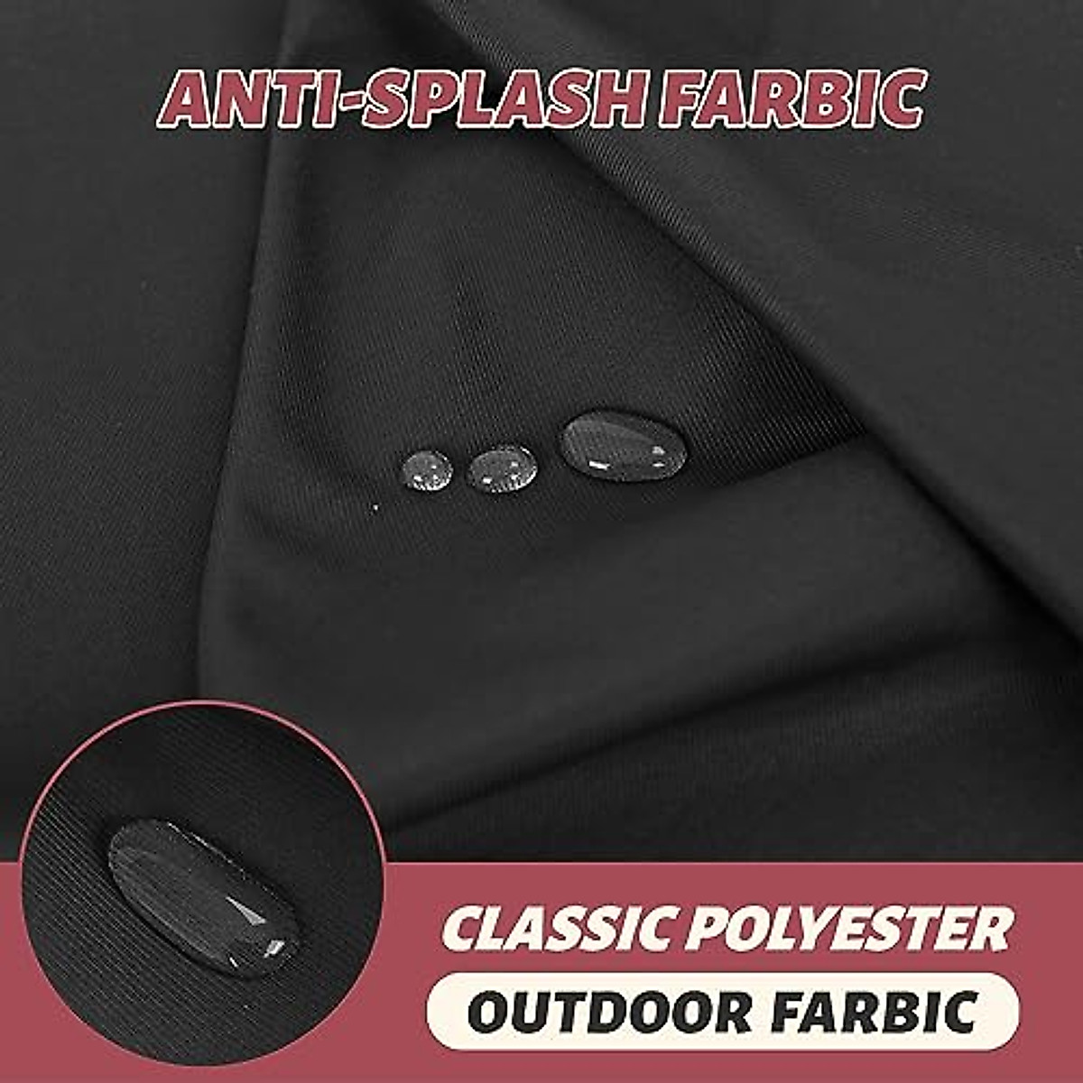 Parkerly Outdoor Patio Chair Cushion 20x20x4 Inch Waterproof Seat Cushions Indoor Double Piping Durable Comfortable Square Dining Chair Pads Black with Zipper Chair Pad-Set of 1